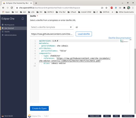 Cannot Connect To A Github Project From Intellij Ide Inside Che No Git Or Browser Installed