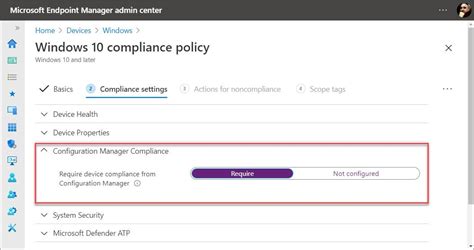 Compliance Policy Require Device Compliance From Configuration Manager