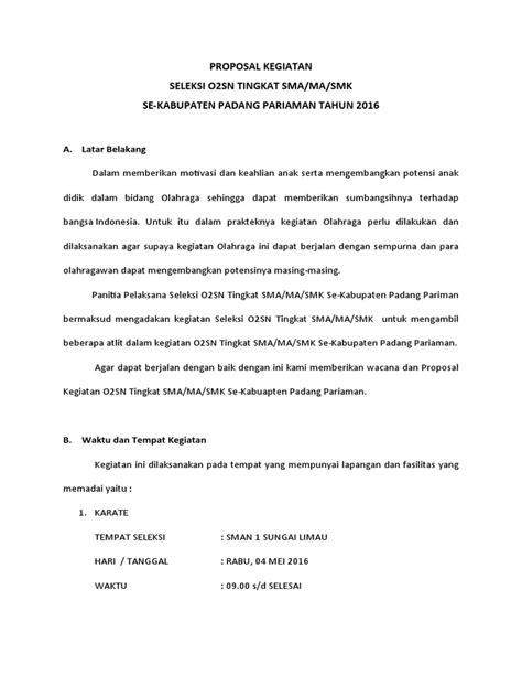Proposal Kegiatan O2sn Pdf
