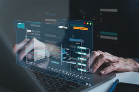 디지털 데이터 설계 또는 사이버 공간 네트워크 및 연결을 위해 데이터베이스로 작업하는 엔지니어 정보 과학 시스템 분석 계획 및 개발 빅 데이터 프로그램 소프트웨어 관리 개념
