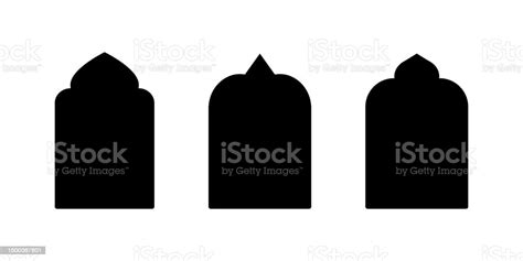 창문이나 문 아치의 이슬람 벡터 모양 아랍 프레임 세트 라마단 카림 실루엣 아이콘 0명에 대한 스톡 벡터 아트 및 기타 이미지 0명 Eid Mubarak