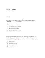 Understanding Database Management Systems Test Key Concepts And Course Hero