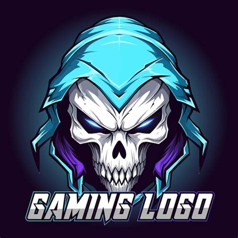 두개골과 십자골 E스포츠 게임 로고 프리미엄 벡터