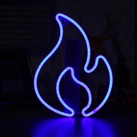 Yzhm Flame Neon Sign Neon Lights For Wall Decor Usb Battery Powered