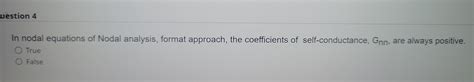 Solved In Nodal Equations Of Nodal Analysis Format