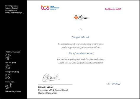 Swapnil Athavale On Linkedin Motivation Appreciation Tcsgems