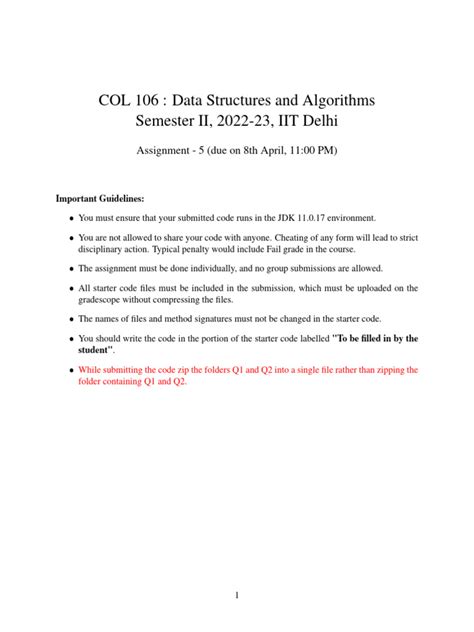 Col106 Assignment 5 Pdf