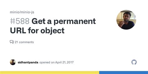 Get A Permanent Url For Object · Issue 588 · Miniominio Js · Github