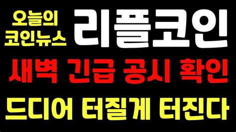 리플 새벽 긴급 공시 확인 드디어 터질게 터진다 리플 리플전망 리플코인 리플소송 Sec Xrp 비트코인 리플소송결과 리플sec 토레스 힌먼 금리