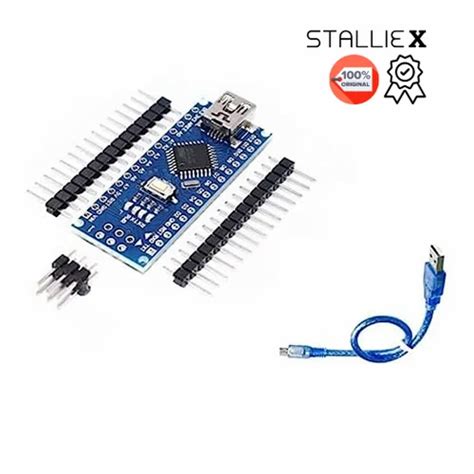 Arduino Nano V3 Atmega328 Compatible Board With Soldered Header And Cable