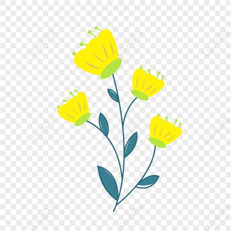 밝은 노란색 귀여운 봄 꽃색깔의 꽃비행기 꽃꽃 장식 Png 일러스트 무료 다운로드 Lovepik