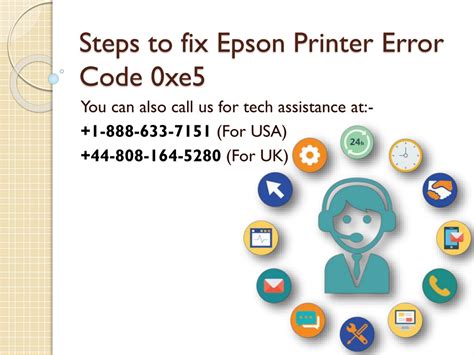 PPT Steps To Fix Epson Printer Error Code Xe PowerPoint Presentation ID