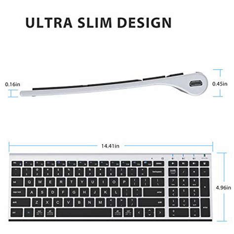 GetUSCart IClever BK10 Bluetooth Keyboard Multi Device Keyboard Rechargeable Bluetooth 5 1