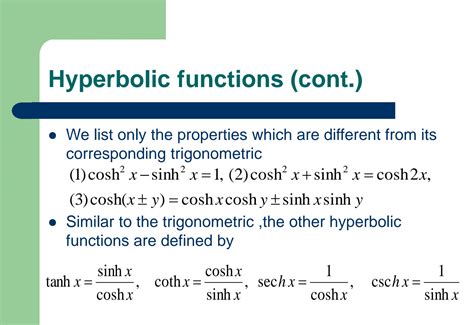 Solution Calculus 1 Hyperbolic Functions Inverse Hyperbolic Functions