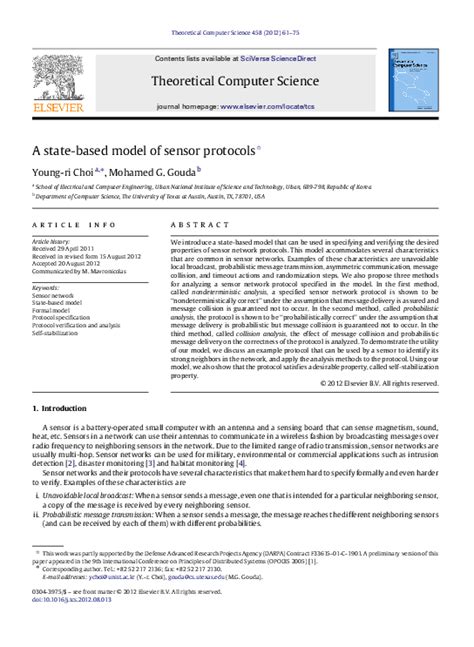 Pdf A State Based Model Of Sensor Protocols Mohamed Gouda