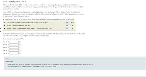 exercise 8 27 algorithmic lo 8 put owned all of