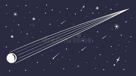 Comet Streaking Night Sky Astronomical Event And Cosmic Wonder Illustration Vector Design