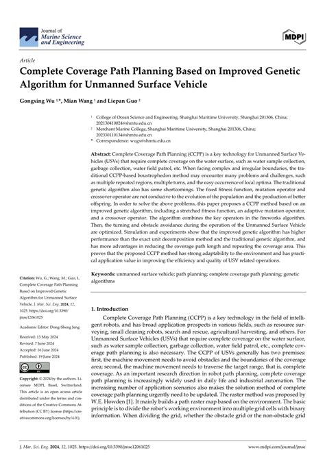 pdf complete coverage path planning based on improved genetic