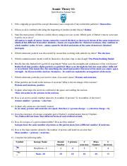 Atomic Theory 1 Quiz Review Answer Key Docx Atomic Theory 1 Quiz Review Answer Key 1 Who