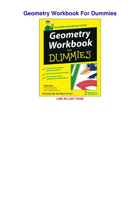 Ppt Read Download Geometry Workbook For Dummies Powerpoint Presentation Id12507447