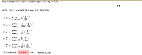Solved Use Summation Notation To Write The Series In Compact
