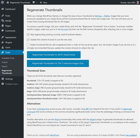 Regenerate Thumbnails Wordpress Plugin