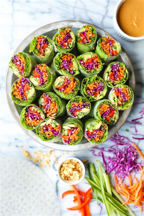 Vegetable Spring Rolls With Peanut Sauce Foodom