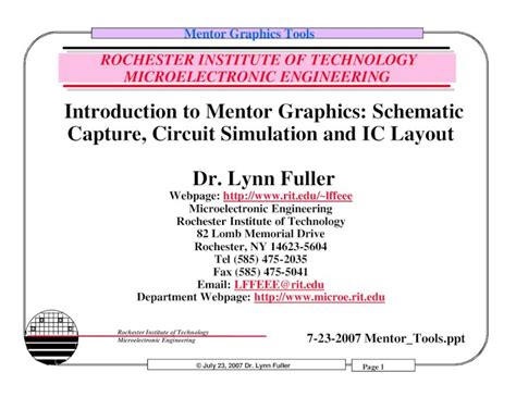 PDF Introduction To Mentor Graphics Schematic Capture Circuit
