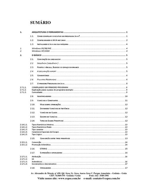 Técnicas De Programação Em Java Pdf Java Linguagem De Programação Classe Programação De