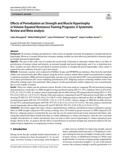 Efects Of Periodization On Strength And Muscle Hypertrophy In Volume