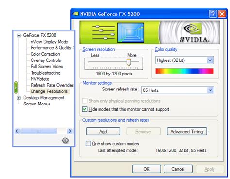 Custom Resolutions NVIDIA