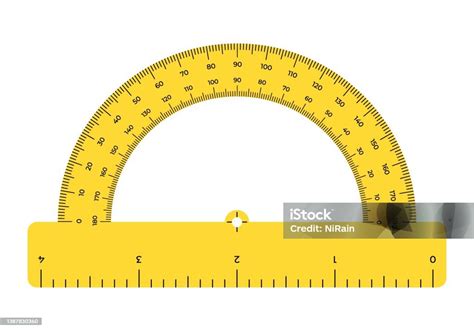 흰색 배경에 격리 된 벡터 일러스트 프로파일러 눈금 플랫 스타일의 현실적인 트랙터 측정 및 드로잉 도구 기울기 각도 미터 360