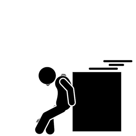 Premium Vector Vector Illustration Of Stick Figure Pushing