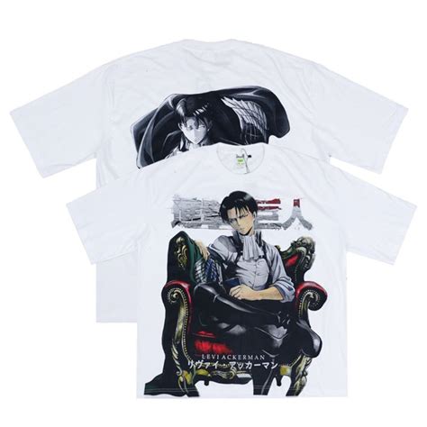 เสื้อยืด พิมพ์ลายการ์ตูนอนิเมะ Attack On Titan Levi Ackerman Oversize Manga Shopee Thailand