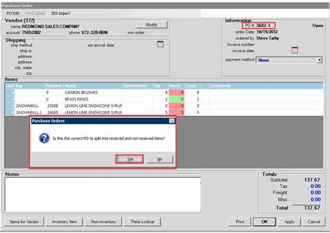 Line Item Receipt Breakout