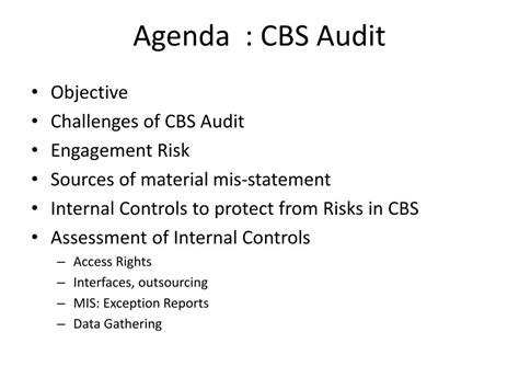 PPT CBS Audit Considerations PowerPoint Presentation Free Download ID