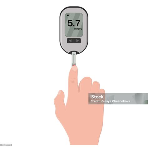 Blood Glucose Test Illustration Daiabetes Blood Test Man Holding