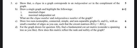 5 6 2 3 a show that a clique in a graph