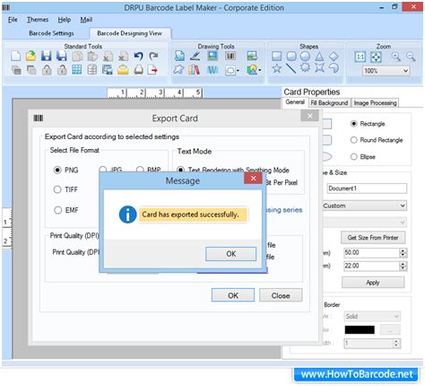 Export Designed Barcodes To Use HowToBarcode