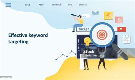 효과적인 키워드 타겟팅 도구입니다 이랑 방문 페이지 웹사이트 디자인입니다 웹사이트 및 모바일 웹사이트에 대 한 웹 페이지 디자인의 현대 동향 평면 설계 개념 팀웍 사업입니다