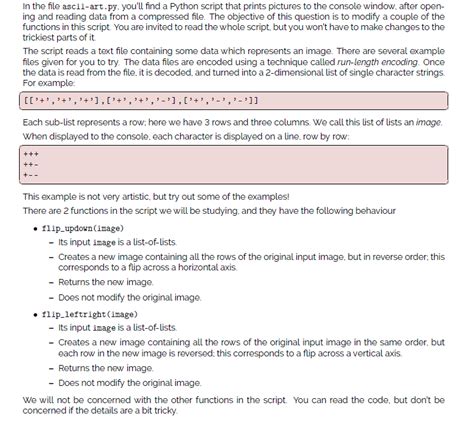 Solved In The File Ascii Artpy Youll Find A Python Script