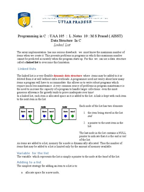 Programming In C Uaa 105 L Notes 10 M S Prasad Aisst Pdf