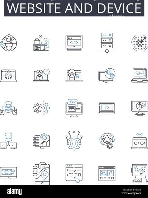 Website And Device Line Icons Collection Homepage Platform Online