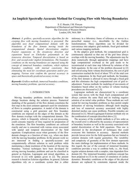 Pdf An Implicit Spectrally Accurate Method For Creeping Flow With Moving Boundaries