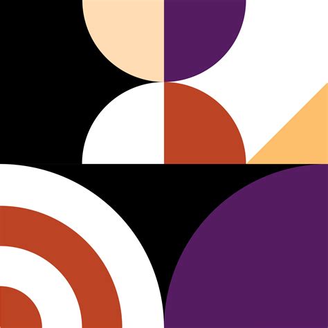 Trendy Geometric Square With Abstract Patterns In Multiple Colors And