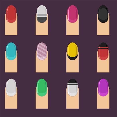 Free Vector Coloured Nails Collection