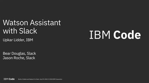 Ibm Watson Assistant Build Chatbot And Deploy To Slack Pdf