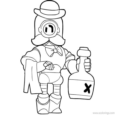 Brawl Stars Rico Coloring Pages With Logo Xcolorings Com