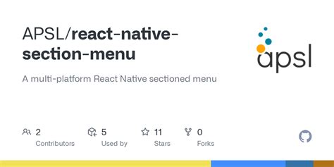 Github Apslreact Native Section Menu A Multi Platform React Native Sectioned Menu