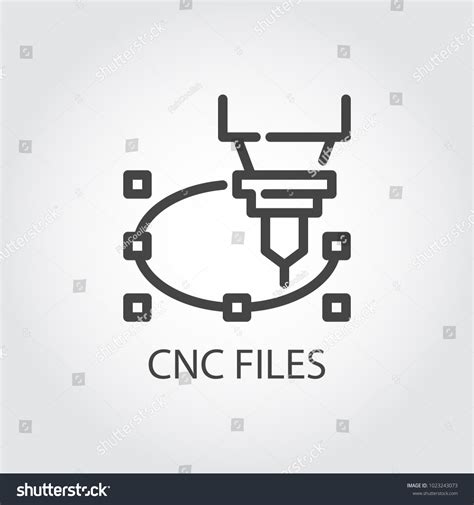 Cnc Files Icon Line Design Computer Stock Vector Royalty Free Shutterstock